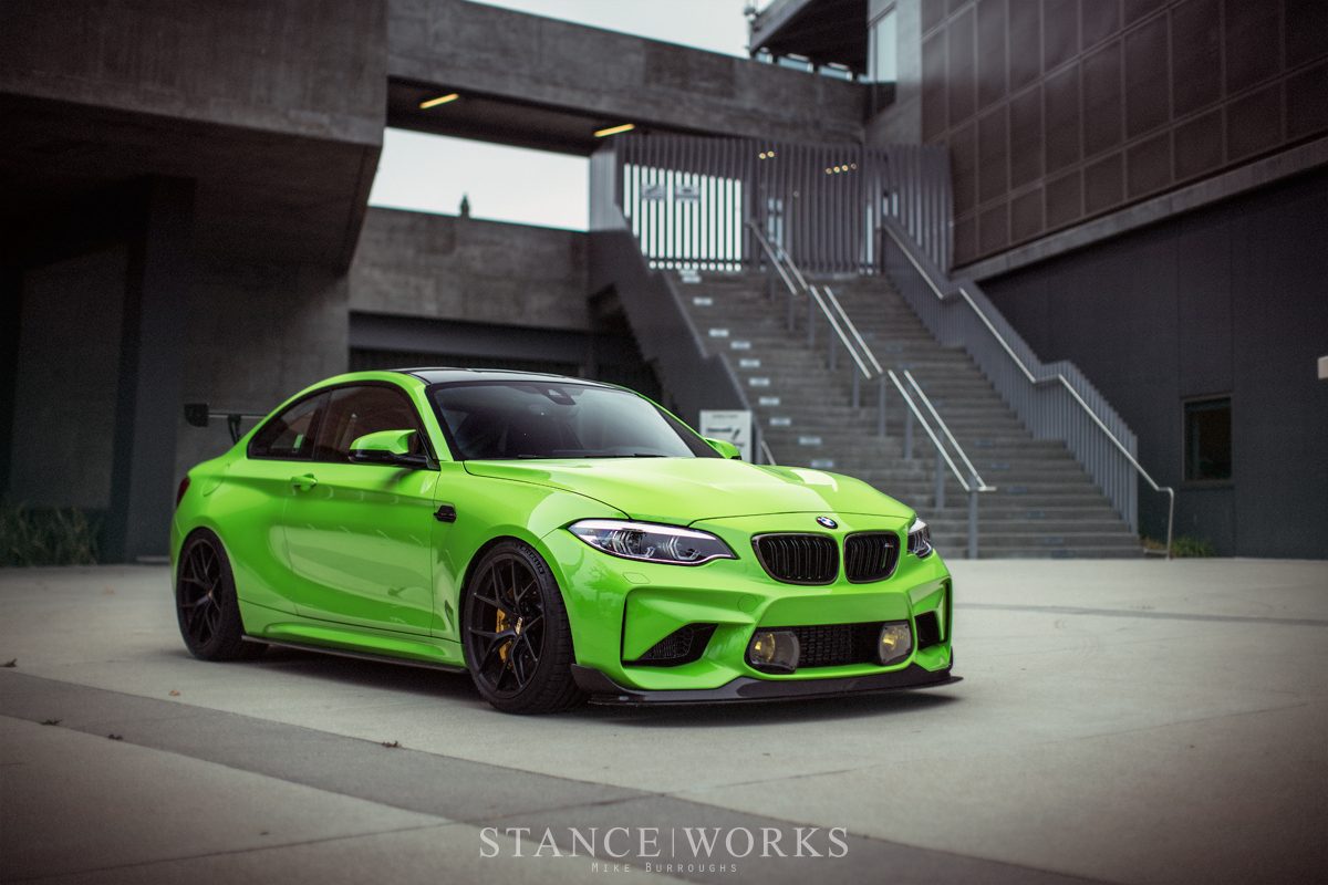 ind-bmw-m2-gelbgrun-coupe-front-end-bbs - StanceWorks